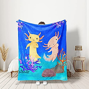 Axolotl Blanket - Cute Axolotl Blanket for Girls - Axolotl Fleece Throw Blanket - Axolotl Gift -Axolotl Stuff -Axolotl Girls Gift - Cute Kids Salamander Blanket - Just a Girl who loves axolotls