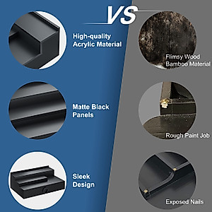 WINKINE Cologne Organizer for Men, Acrylic Display Stand Shelf, Perfume Organizer for Dresser, Cologne Stand with Hidden Compartment and Drawer, Cologne Holder Tray Shelf, Fragrance Organizer, Black