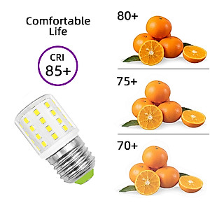 DAPSHU LED AC 100-265V 3.5W Refrigerator KEI D34L Light Bulbs Replacement Freezer Appliance Daylight White 6000K Pack of 2