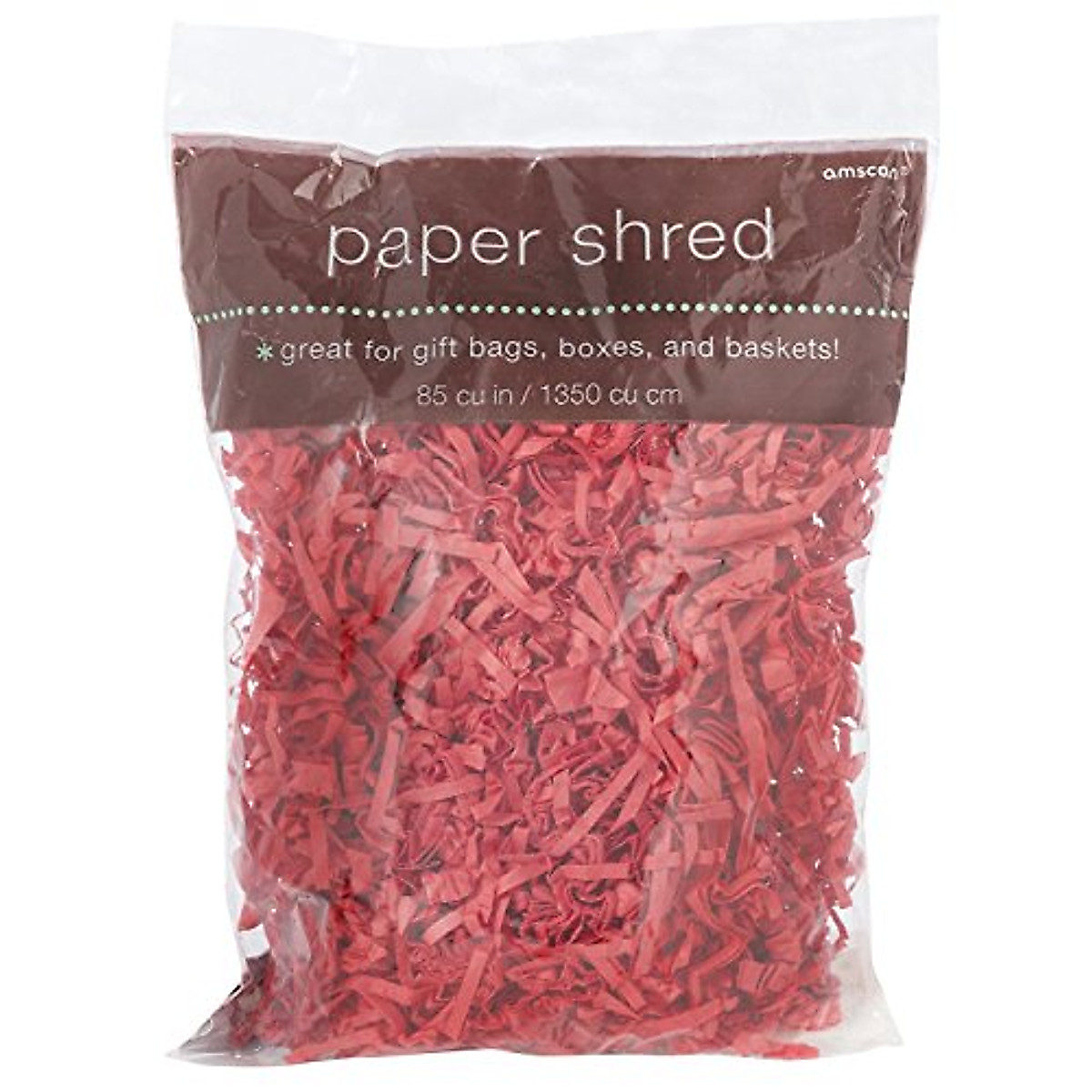 Amscan Paper Shred, 2 Ounce (Pack of 1), Red