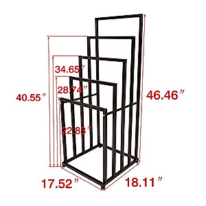 Towel Rack， Towel Bar， Hand Towel Holder，Modern Metal Freestanding 5 Tier Towel Rack Storage Organizer Washcloths Holder for Bathroom Living Room Washroom Brown