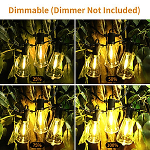 ZOTOYI Outdoor String Lights 25FT, Waterproof IP65 Patio Lights with 13 Shatterproof ST38 LED Bulbs(1 Spare), Outside Hanging Lights Dimmable for Backyard, Bistro, Cafe, Garden 2700K Warm White