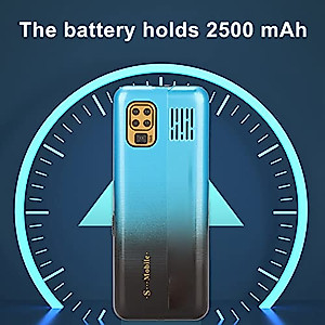 Zyyini Unlocked Mobile Phone, W23 Large Button Large Font 2G Calling Mobile Phone for Seniors, 3 Card 3 Standby, Large Loud Volume, One Button Flashlight, Long Standby(Blue)