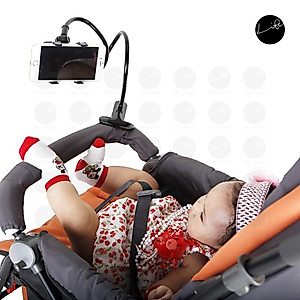 Handsfree Stroller Handphone Tablet Holder - Carseat Car Seat Kid Grocery Cart Mommy Clip Feeding Cup Attachment Hook Accessory Phone Mount