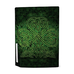Head Case Designs Officially Licensed Brigid Ashwood Irish Shamrock Art Mix Vinyl Faceplate Sticker Gaming Skin Decal Compatible With Sony PlayStation 5 PS5 Disc Edition Console & DualSense Controller