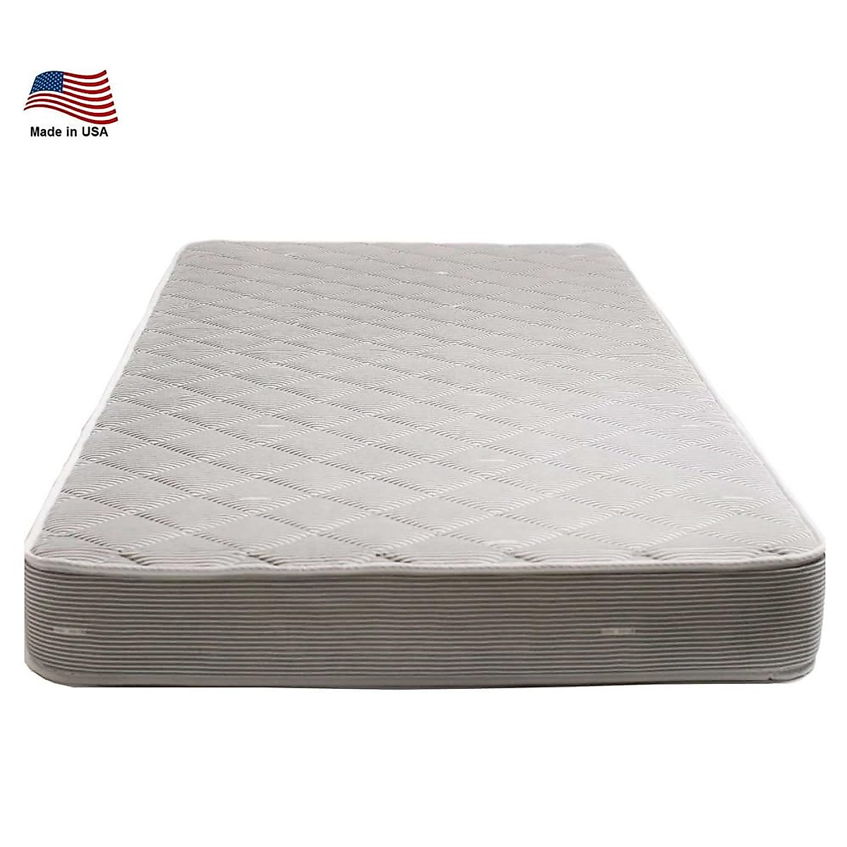 Mytee Products 6.5 Inch Mattress for RV Trailer & Camper 32"x79" - Luxury Foam with Pinstripe Design & Quilted Cover Both Sides - Breathable Trailer Bed Mattress for Truckers