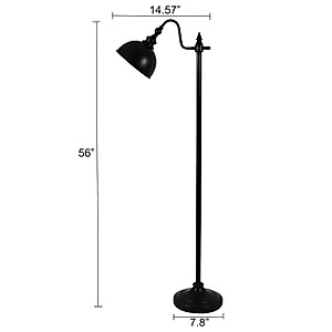Decor Therapy Chloe Steel Pharmacy Floor Lamp, Matte Black