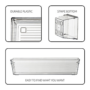 Backerysupply Clear Plastic Drawer Organizer Tray for Vanity Cabinet (Set of 10),Storage Tray for Makeup, Kitchen Utensils, Jewelries, and Gadgets