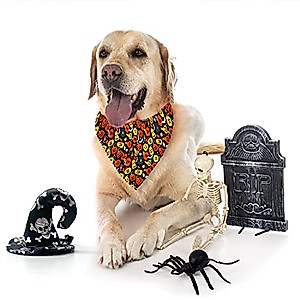 Dog Halloween Costumes, Adjustable Halloween Hat and Bandana Scarf for Dog, Funny Pet Halloween Party Dressup (Black)