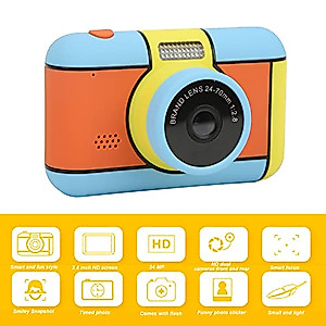 Kids Selfie Camera, Christmas Birthday Gifts for Child Age 3 and Above, 24MP HD Digital Video Cameras Mini for Preschool Toddler 3 4 5 6 7 8 Year Old Boy