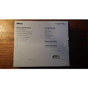 iMicro IM35SATABK 3.5 inch USB2.0-SATA External Drive Enclosure (Black)