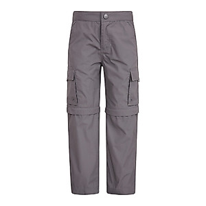 Mountain Warehouse Active Kids Zip Off Hiking Pants - Boys & Girls Dark Grey 9-10 Years