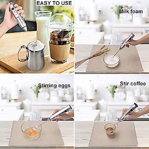 Milk Frother Handheld Foam Maker USB Rechargeable Coffee Frother with 2 Stainless whisks，3-Speed Adjustable Mini Blender for Cappuccino, Latte, Bulletproof Coffee, Egg Mix, Matcha, Hot Chocolate