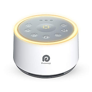 Dreamegg D1 Sound Machine Baby - White Noise Machine for Baby with Night Light, 24 High Fidelity Sounds, Timer & Memory Feature, Noise Machine for Baby Adults, Home, Office, Travel (White)