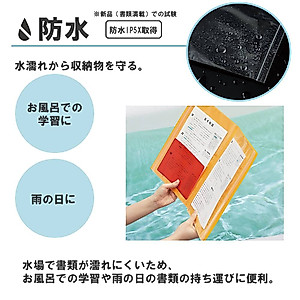 King Jim 8732H Clear File, Zipper Type, A4, 6 Pockets, Red