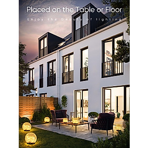 Garden Solar Ball Lights Outdoor Waterproof, 50 LED Cracked Glass Globe Solar Power Ground Lights for Path Yard Patio Lawn, Christmas Decoration Landscape Warm White(2 Pack 4.7'')