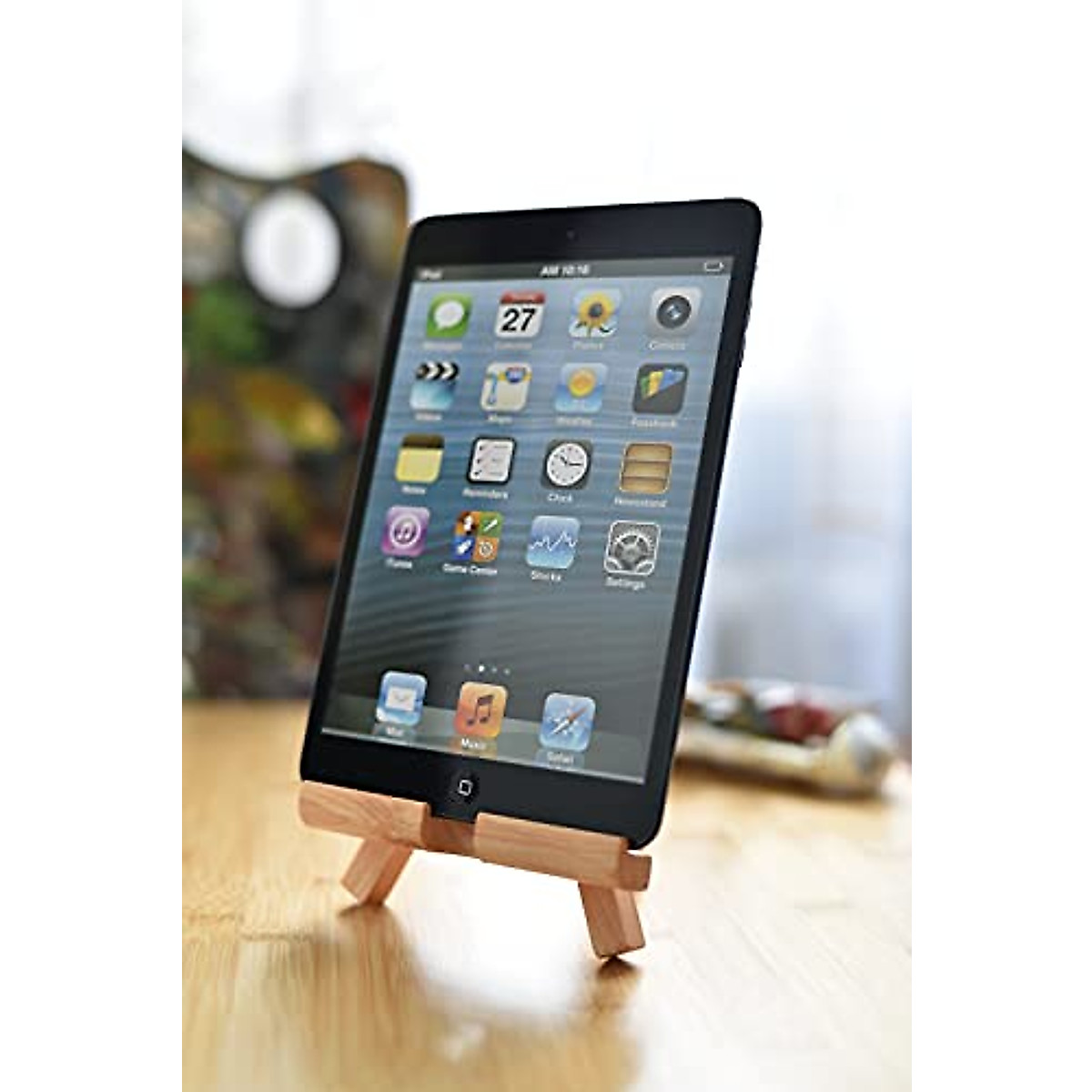 Handmade Wooden Easel Phone Stand - Tablet Holder: Canvas Style (Light)