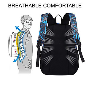 Pawsky School Backpack for Boys, 14 Inch Laptop Backpack with USB Charging Port, Anti-theft Lock, Lunch Bag & Pencil Case, Lightweight Water Resistant Bookbag Daypack