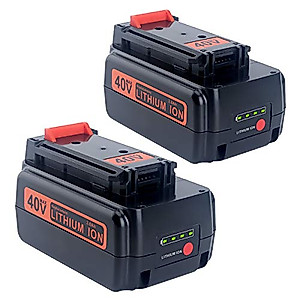 Lasica 2Pack 40V MAX Batteries LBX2040 Replacement for Black and Decker Lawn Mower 40V Battery Compatible with Black & Decker 36V and 40V MAX Cordless Tools LCS1240B LSWV36 LST136B LHT341FF LGC120AM