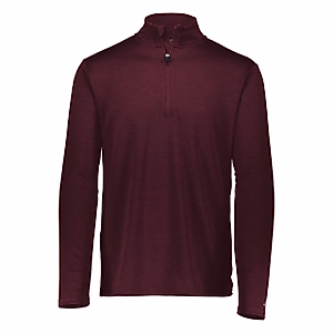 Russell Athletic Men's Lightweight Performance 1/4 Zip Outerwear, Maroon, L