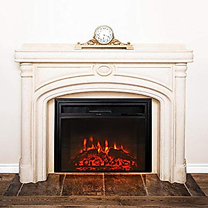 28 Inch Electric Fireplace Inserts Heat Adjustable in-Wall Recessed Fireplace Heater with Realistic Flame, Remote Control
