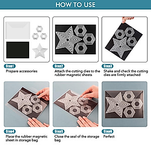 Briartw 10 Sheets 6.9x5" 0.3mm Thick Single Sided Magnetic Sheets Flexible Rubber Sheets for Metal Dies Storage and Organize Scrapbooking Tool Craft Supplies Rubber Magnetic Sheets Set