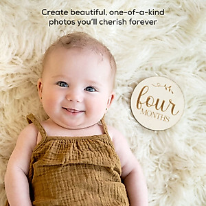 First Landings Birch Milestone Cards - Birch Milestone Markers for Baby's First Year - Light Brown