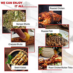 ANSHEZ Small Barbeque Grill Stand For Gas Stove | Gas Tandoor Grill For Home | Foldable Chhota Tandoor with 2 Skewers & 1 Jali |Free Standing | Gas powered