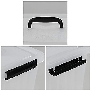 Ramddy 12 Quart Clear Storage Box with Lid and Black Latches, 1 Pack