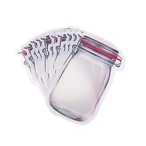 60Pcs 3 Color Mixed Food Saver Storage Bags Mason Jar Pattern Reusable Portable Stand Up Zipper Bags Snack Container Leakproof Package Bag Matt Pouche for Travel Camping (20 yellow 20 Red 20 Blue)