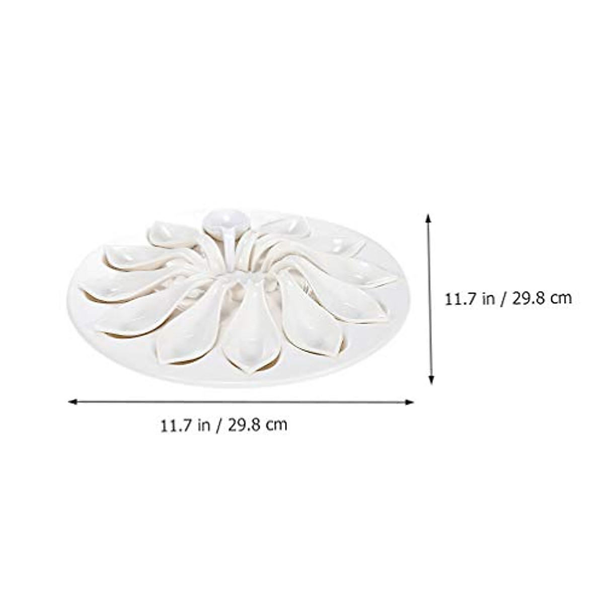 Hemoton 1 Set Eggs Platters Serving Tray Deviled Egg Dish 12 Hole Melamine Meatballs Plate Shrimp Tableware Dinnerware with Saucier Spoon for Home Kitchen Restaurant White