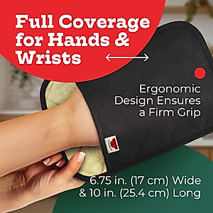 Big Red House Silicone Pot Holders, Heat Resistant Kitchen Protectors for Hot Pans and Baking, Professional Grade Cooking Mitts, Black, Set of 2