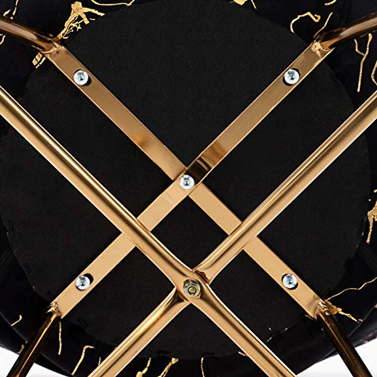 DUHOME Black Accent Chair Velvet Vanity Chair Lliving Room Chairs Desk Chair with Golden Legs Mid-Back 1 pcs