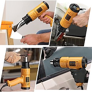Heat Gun, SEEKONE 1800W Hot Air Gun Kit with Large Digital LCD Display Variable Temperature (122°F-1112°F) Memory Settings and Four Nozzles for Paint Remover/Stripper, Home Improvement/Restoration