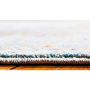 Unique Loom Austin Collection Area Rug - Tremolo (Runner 4' 0" x 10' 0", Light Blue/ Cream)