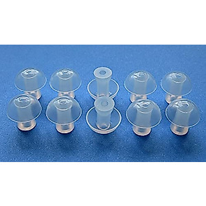 10 Large (L) Soft Replacement Mushroom Domes Eartips Compatible with Walker's Game Ear: Game Ear HD Power Elite, Elite Comm, HD Pro Elite, HD Elite, Ultra Ear Camo BTE (Behind The Ear) Hearing Aids