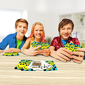 Gamie Mini Smile Playing Cards Deck - Pack of 12-2.5 Inches Tall - Blue Checkerboard Background - Poker-Casino Cards - Carnival Prize, Party Favor and Gift Idea for Kids Ages 3+