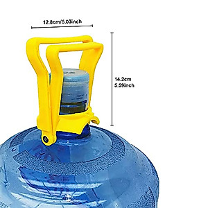 Drinking Water Bottled Handle, 5 Gallon Water Bottle Handle, Energy Saving Ergonomic Water Bottle Carrier 2pcs(Yellow)