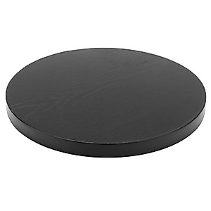 BALITY Round Wood Tray, Decorative Wood Serving Trays Platter Black Circle Breakfast Tray with Raised Edges Fast Food Tray Ottoman Tray for Cafe, Teahouse, Restaurant, Hotel