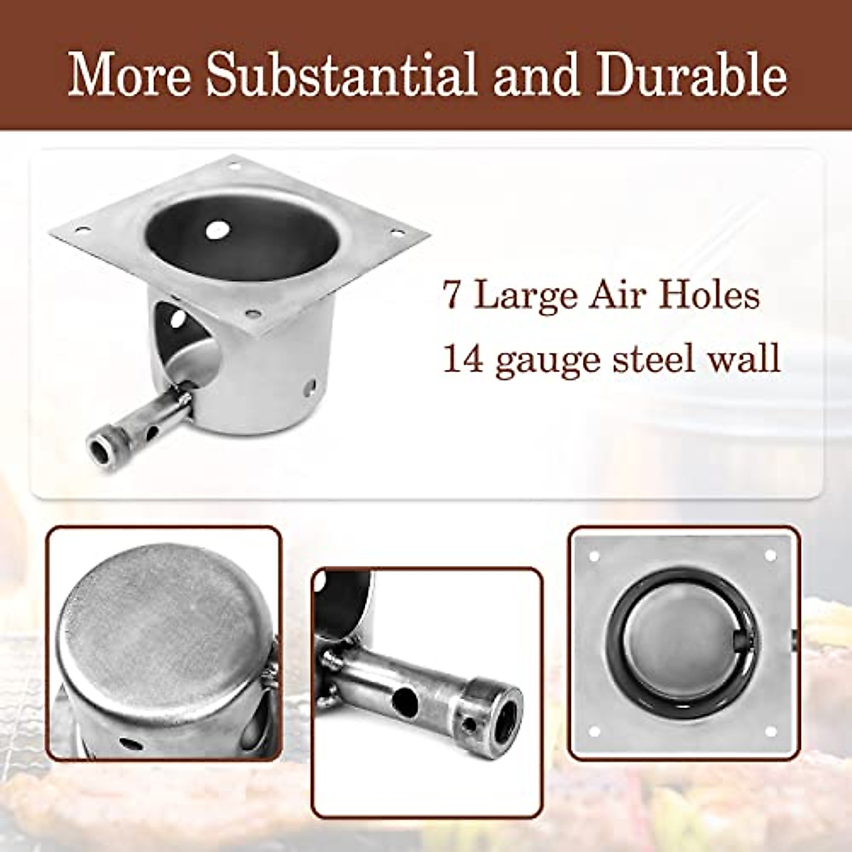 QuliMetal Fire Burn Pot Replacement Parts for Pit Boss and Traeger Pellet Grill Burner, Upgraded FirePot with Screws