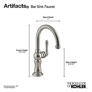Kohler 99264-2BZ Artifacts Kitchen Sink Faucet, 13.06 x 4.31 x 7.00 inches, Oil-Rubbed Bronze