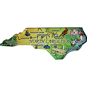 North Carolina - Acrylic State Map Refrigerator Magnet