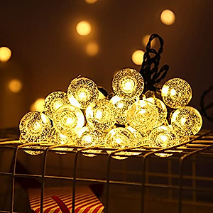 huxi-us 1Pcs Solar Power Globe Lights Garden Crystal Balls Solar Lights Solar Globe String Lights for Garden Yard Home Party Wedding Christmas Decoration