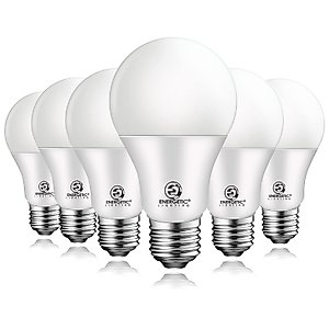 E ENERGETIC LIGHTING A19 Daylight LED Bulbs, 8.5W Llight Bulbs 60 Watt Equivalent, Non-dimmable, 6 Packs