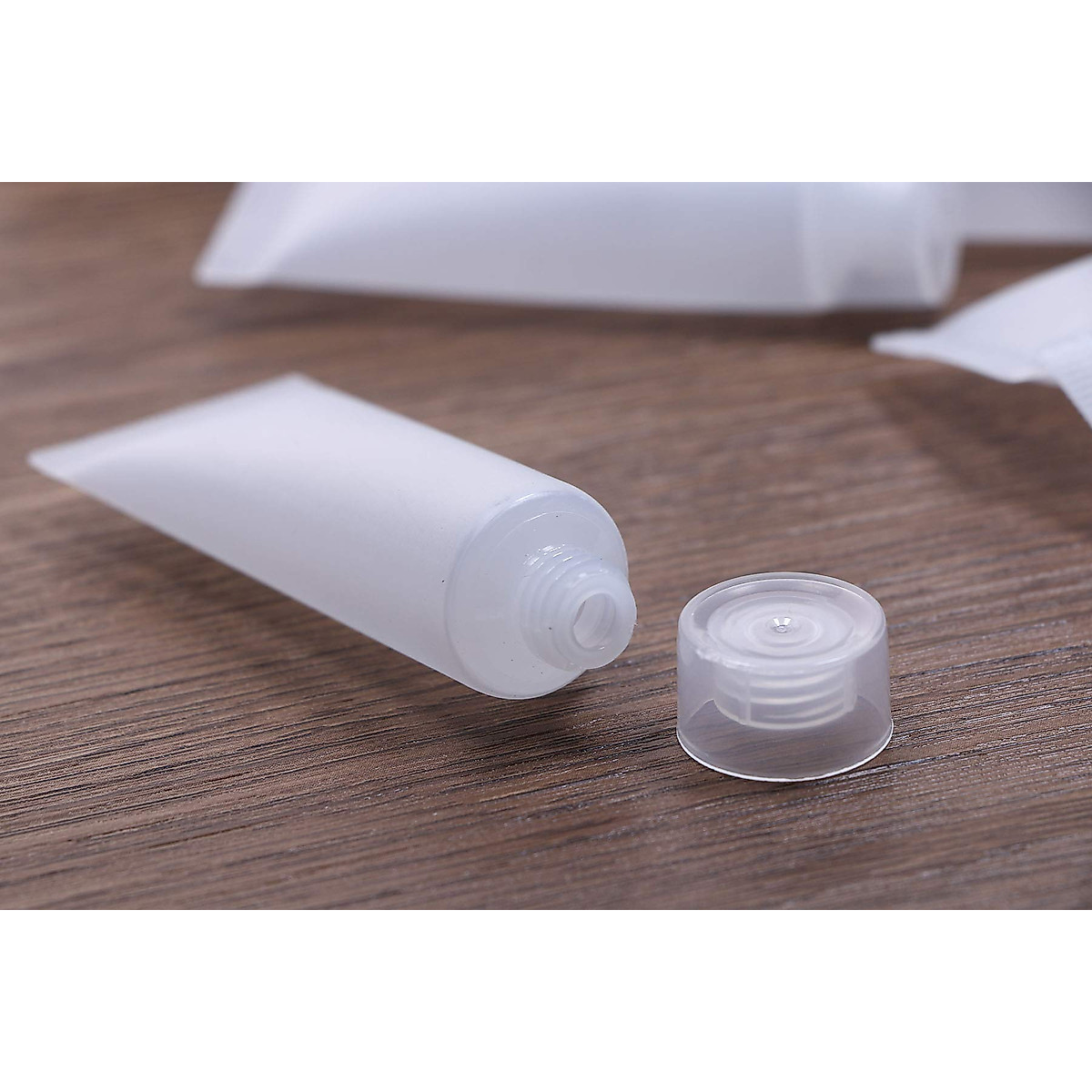 Shapenty 10ml Clear Plastic Empty Tubes Refillable Facial Cleanser Hand Cream Cosmetic Lotion Containers Soft Makeup Sample Holder Bottle Vial Jar Pot Case with Flip Lid for Travel DIY Project, 30PCS