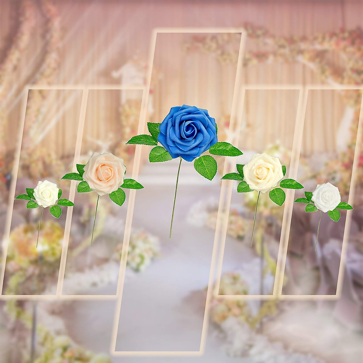 Outdoor Artificial Cedar Topiary Trees Uv Rated Potted Plants (Champagne)