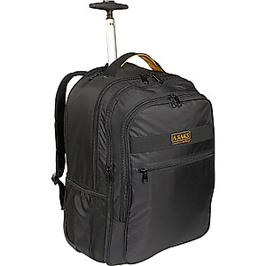 A.Saks Expandable Trolley Laptop Backpack (Black)