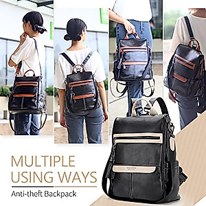 APHISON Fashion Backpack Purse for Women Anti-theft Large Adjustable and Removable Strap Multipurpose PU Leather Shoulder Bag Handbag Travel Backpack for Women