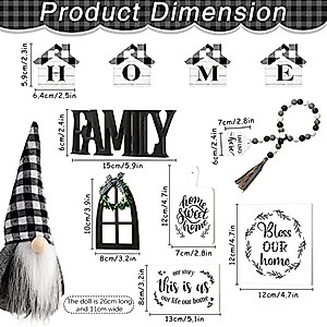 11 Pieces Farmhouse Tiered Tray Decor Rustic Home Farmhouse Items Signs Set Tiered Tray Decor Items Home Sweet Home Decor Wooden Home Decor and Gnomes Plush Window Frames Decor for Kitchen Table