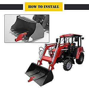 Clamp On Trailer Hitch - 2" Tractor Ball Bucket Trailer Receiver Mount Adapter for Deere Bobcat